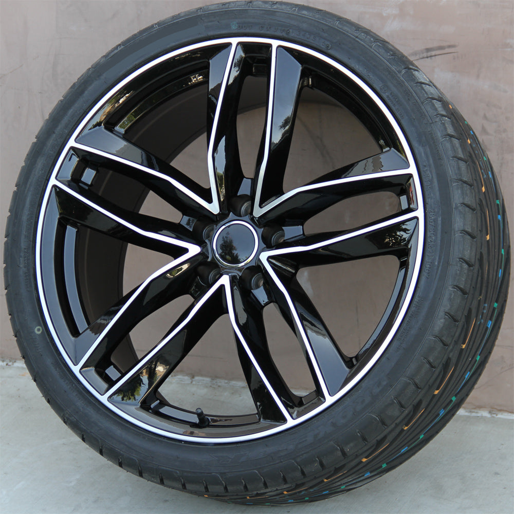 Audi Wheels 1196 17x7 5 5x112 Black Machined Fit A3 S3 A4 S4 A5 S5