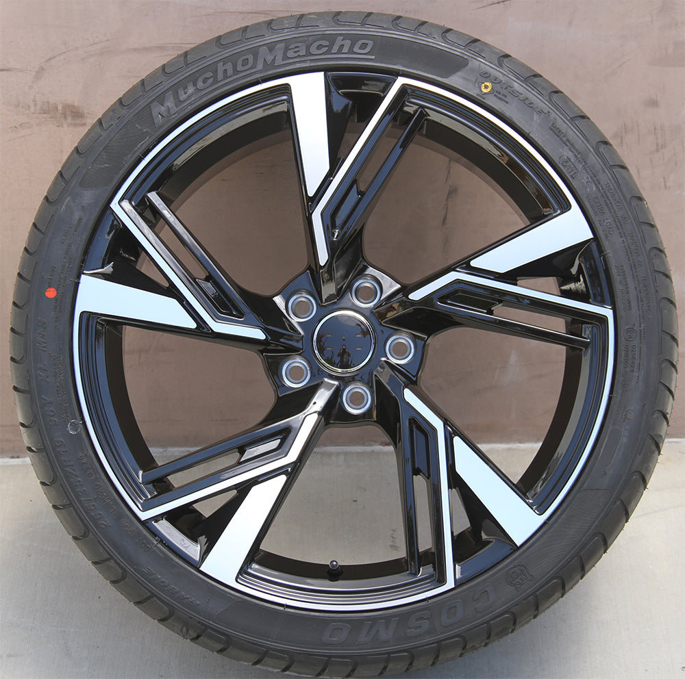 Audi Wheels 5667 19x8 5 5x112 Black Machined Fit A3 S3 A4 S4 A5 S5 A6