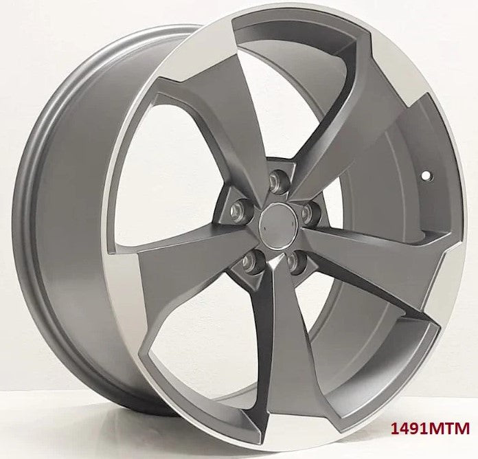 Audi Wheels 1491 19x8.5 5x112 Gunmetal Machined fit A3 S3 A4 S4 A5 S5 ...
