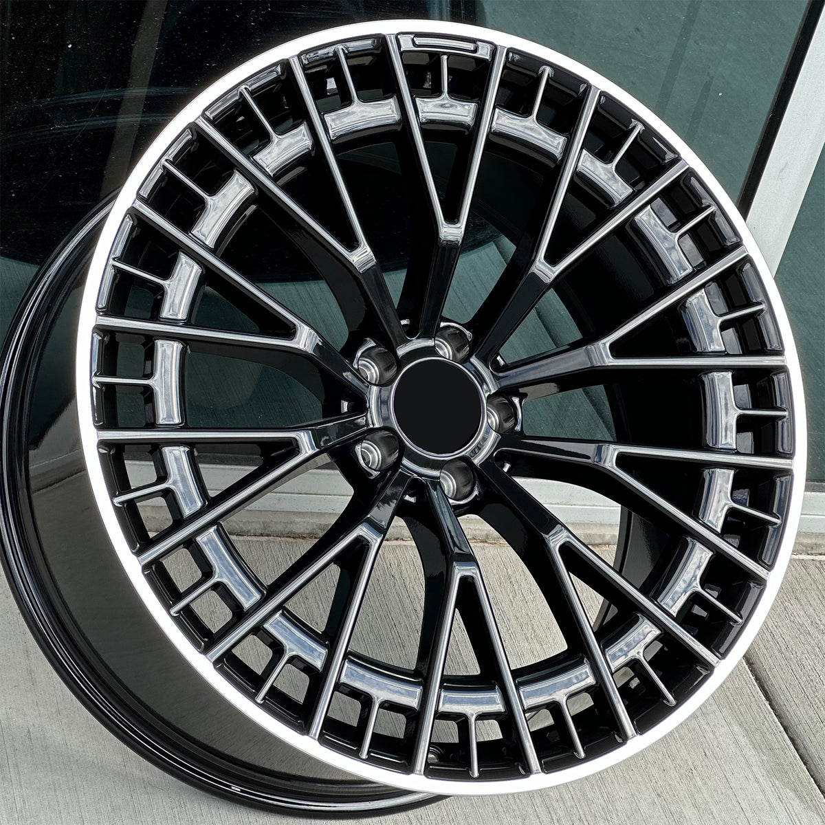 Mercedes Benz Wheels 3592 22x9/22x10.5 5x112 Gloss Black Machined Lip ...
