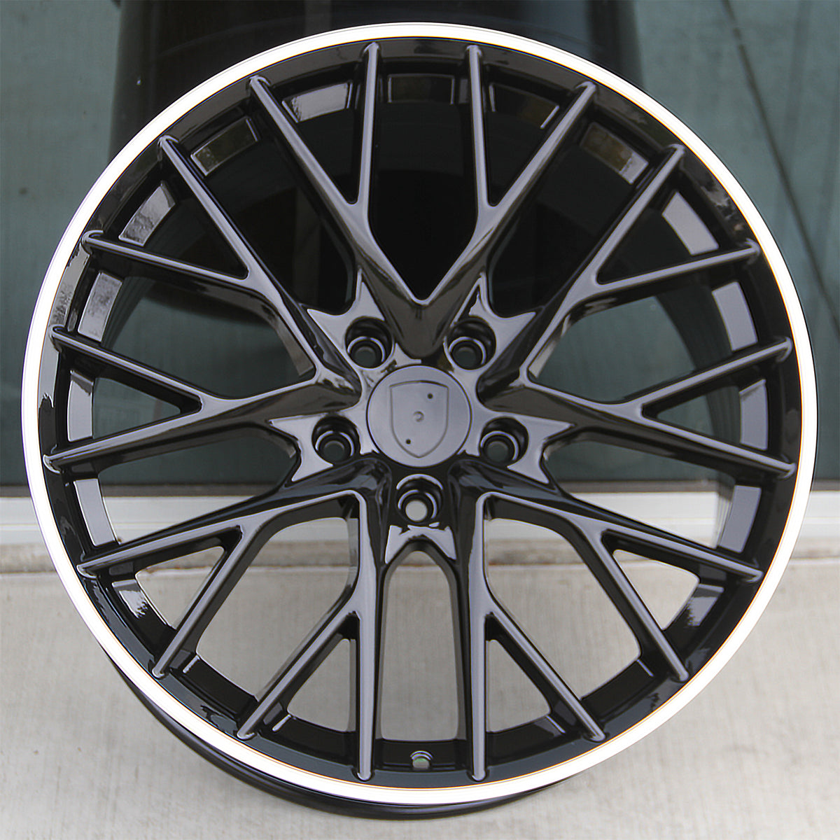 Porsche Wheels 5541 21x9.5/21x11.5 5x130 Gloss Black Machined Tip fit ...