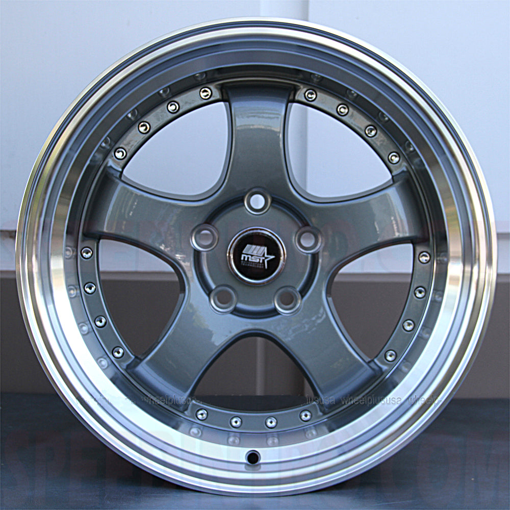 MST Wheels Mt07 Gunmetal Machined Lip – WheelplusUSA