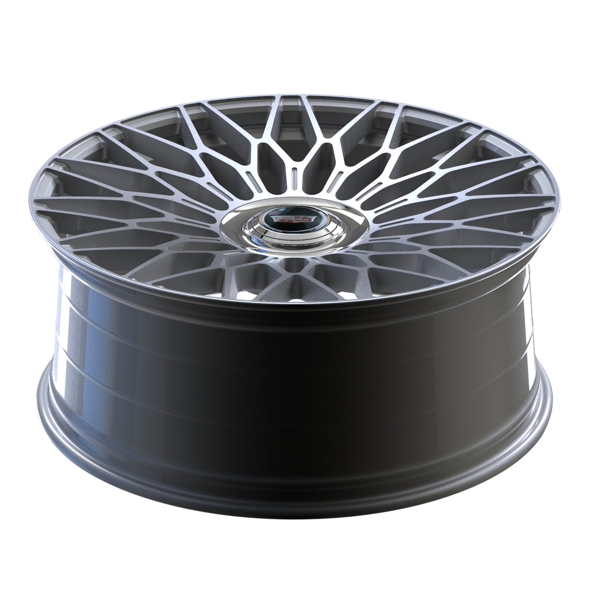 Cadillac Wheels FF01 24x10 6x139.7 Flow Forged Silver Machined fit Esc ...