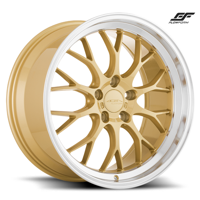 Ace Alloy Wheels AFF10 Gold With Machined Lip – WheelplusUSA