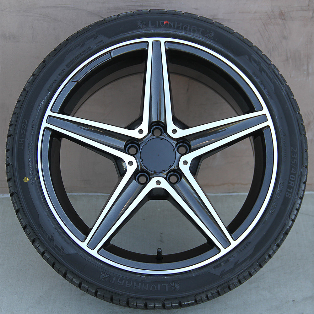 Mercedes Benz Wheels MB09 18x8 5x112 Dark Graphite Machined fit A Clas ...