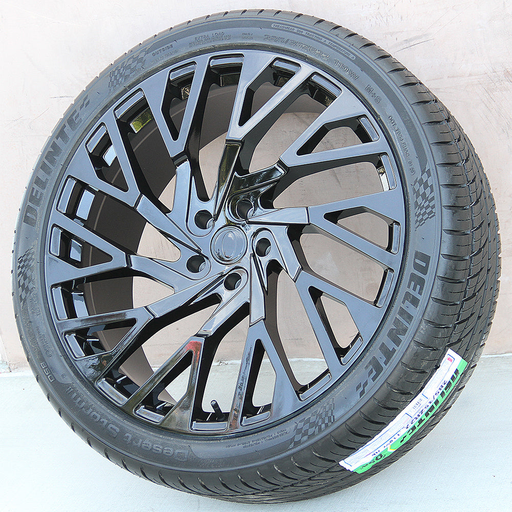 Land Rover Wheels 5076 22x9.5 5x108 Gloss Black fit Range Rover Evoque ...