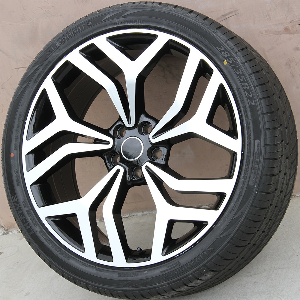 Land Rover Wheels 1602 22x9.5 5x108 Black Machined fit Range Rover Evo ...
