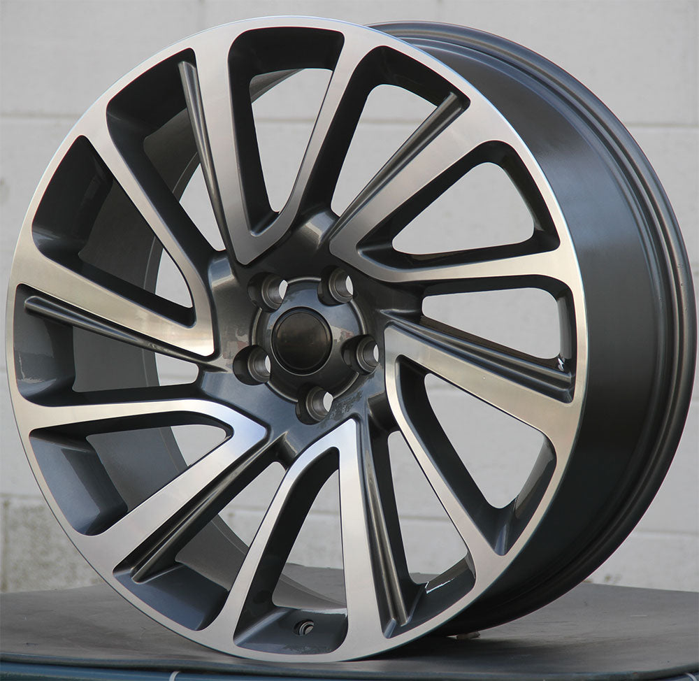 Land Rover Wheels 6141 22x9.5 5x108 Gunmetal Machined fit Range Rover ...