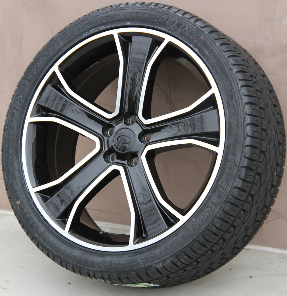 Land Rover Wheels 892 22x9.5 5x120 Black Machined fit Range Rover Spor ...