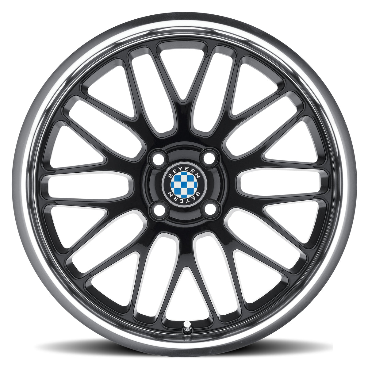 Beyern Wheels Mesh Gloss Black Mirror Cut Lip – WheelplusUSA
