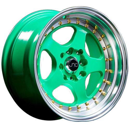 JNC Wheels JNC010 Wasabi Green Gold Rivets – WheelplusUSA